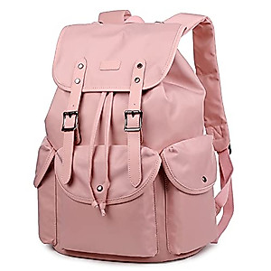 Large Waterproof Computer Laptop Backpack 15.6 inch College School Backpack Travel Hiking Backpack for Women (Pink)