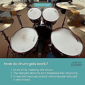 Drum Damper Gel Pads For Drums Tone Control, Non-toxic Silicone Drum Dampeners, Clear Resonance Pads For Drum Muffling (18 Pack)