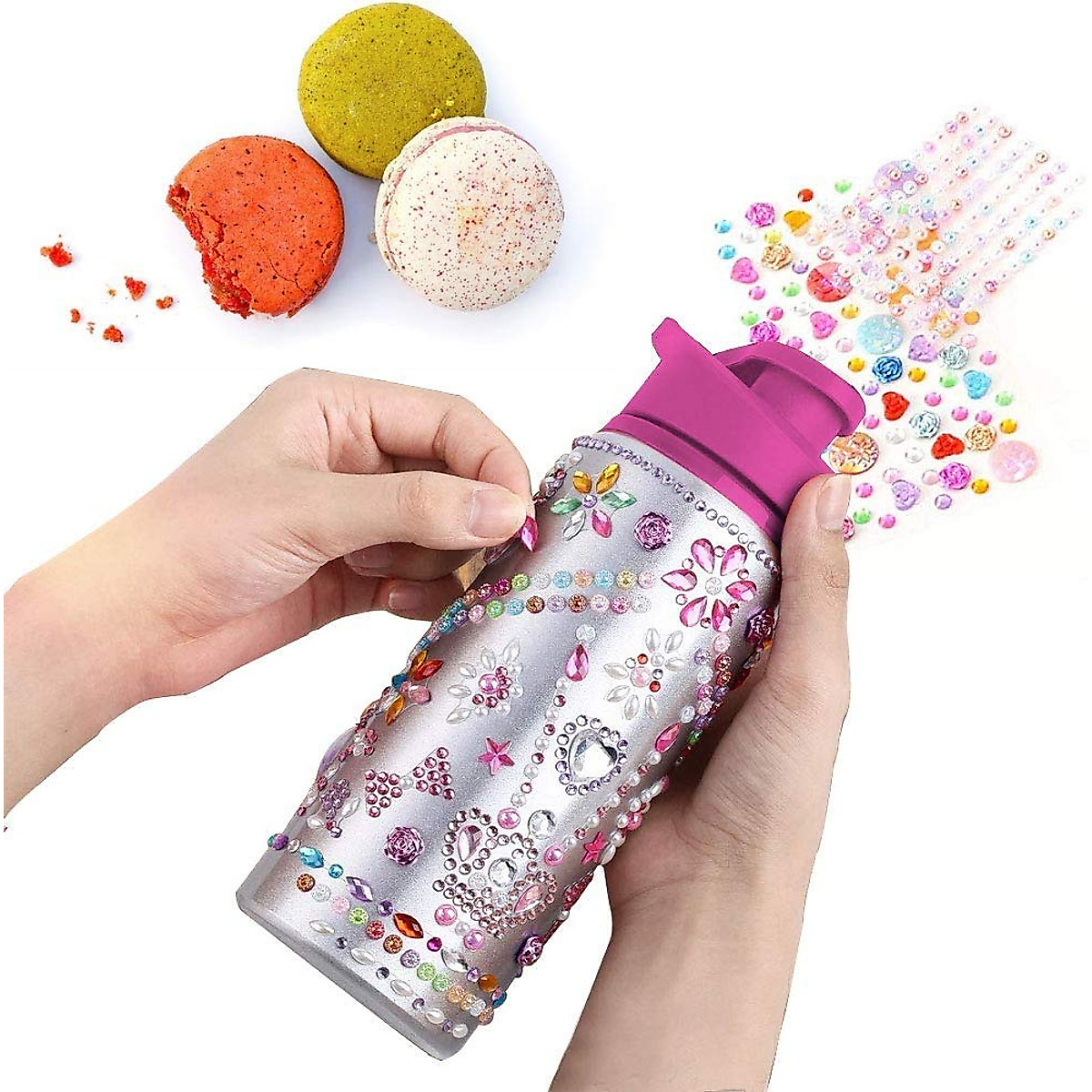 Decorate Your Own Water Bottle for Girls Kids Teen Girl Gift, Fun DIY Arts and Crafts Children, Birthday Gifts Grils Cute School Bottles Christmas Gifts, Pink