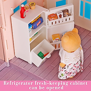 BBnote 16 Pieces Toy Refrigerator, Miniature Dollhouse Accessories for Kids Kitchen, Mini Dollhouse Fridge Pretend Play Appliance for Kids (Refrigerator)