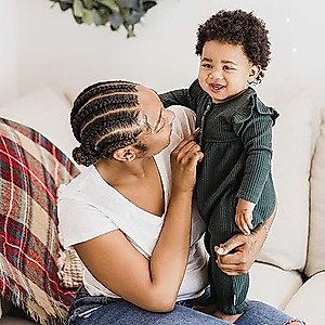 Burt's Bees Baby Baby Girls' Romper Jumpsuit, 100% Organic Cotton One-Piece Outfit Coverall, Green Ruffle, 6 Months