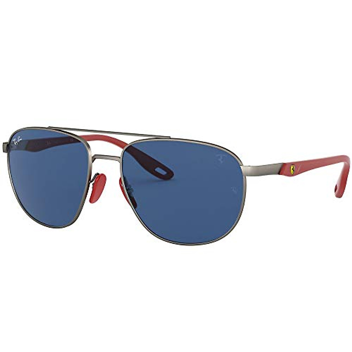 Ray-Ban RB3659M Scuderia Ferrari Collection Square Sunglasses, Matte Gunmetal/Dark Blue, 57 mm