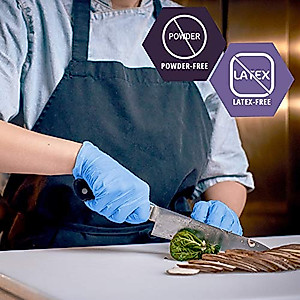 Med PRIDE NitriPride Nitrile-Vinyl Blend Exam Gloves, Large 100 - Powder Free, Latex Free & Rubber Free - Single Use Non-Sterile Protective Gloves for Medical Use, Cooking, Cleaning & More