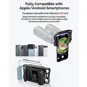 Telescope Phone Adapter, Multipurpose Telescope Smartphone Adapter Mount, Universal Telescope Phone Mount Adapter for Adults-Fits Almost All Optical Equipment and Smartphones on The Market