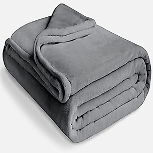 ViscoSoft Fleece Blanket Twin Size/Twin XL - Extra Long Soft & Plush Comforter, Lightweight Design - Dark Gray Throw Blanket for Sofa, Bed, Couch, All Seasons, Pets