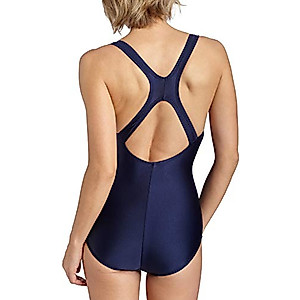 Speedo Women's Swimsuit One Piece PowerFlex Ultraback Solid Speedo Navy, 12