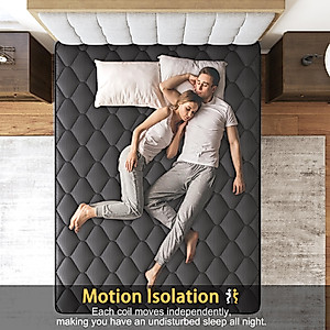 VISCOUNTESS King Mattress,14 Inch Hybrid Mattress Black, Euro Top Mattress Medium Firm for Back & Lumbar Support, 100 Night Trial, Individual Pocket Spring Bed for Motion Isolation & Pressure Relief
