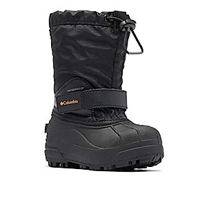 Columbia unisex child Powderbug Forty Snow Boot, Black/Orange Blast, 5 Big Kid US