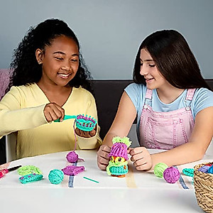 PlayMonster Little Knitty Bittys Fox - Beginner Knitting Craft Kit - Makes 3 Mini Projects - Collect & Trade Clothes - Ages 7+