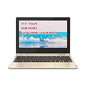 Lenovo Chromebook Flex 3 11.6" HD (1366 x 768) TouchScreen 2-in-1 Laptop, Intel Celeron N4020, 4GB DDR4, 64GB eMMC, Webcam, WiFi, Bluetooth, MicroSD Card Reader, Chrome Os, GCube 64GB Micro SD Card