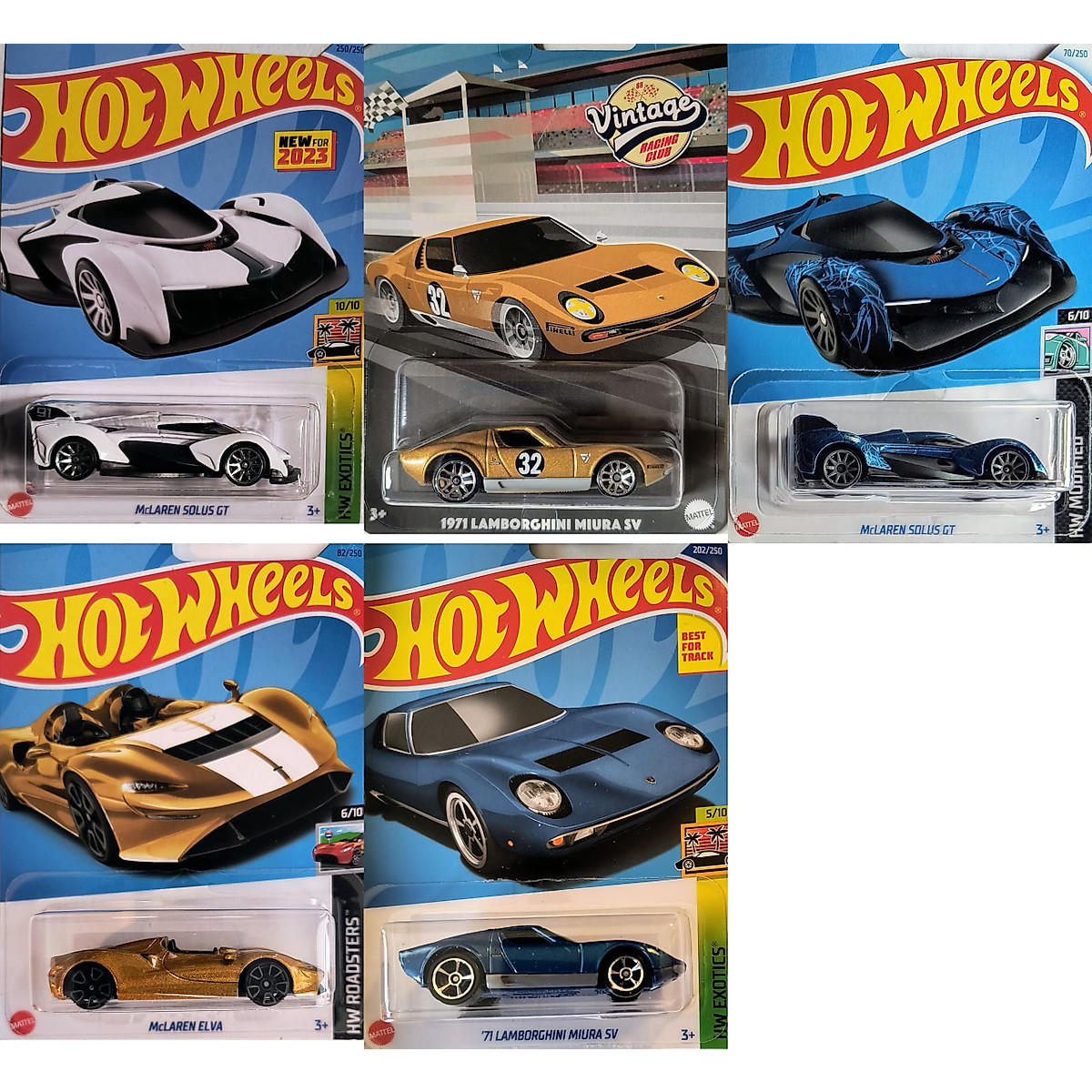Hot Wheels Matchbox Lamborghini and McLaren 5 Car Bundle Set