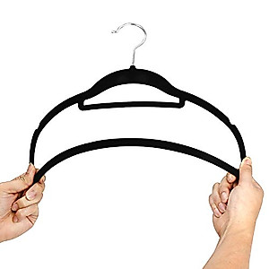 SUPER DEAL 100 Pack Black Velvet Hangers for Coat Suit Pants Dress Non-Slip Notched Clothes Hangers Premium 360 Degree Swivel Heavy Duty Hook for Closet