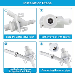 Dreyoo 385311641 Water Valve Kit, Plastic RV Camper Toilet Valve Parts Compatible with Sealand 300 310 311 320 and 321 Series RV Marine Toilet Flush Valve Replacement (1 Piece)