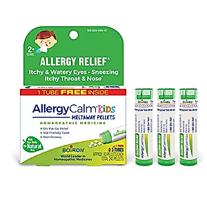 Boiron AllergyCalm Kids Pellets for Relief from Allergy and Hay Fever Symptoms of Sneezing, Runny Nose, and Itchy Eyes or Throat - 240 Count
