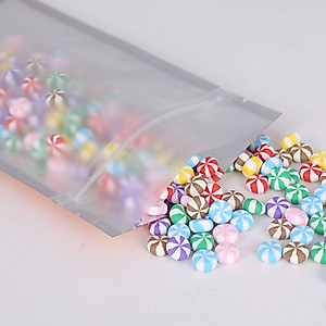 Flat Translucent/Silver Lining/Silver Foil Backing Zipper Bags 8.5x13cm (3.3x5.1") (100 PCS/Pack)