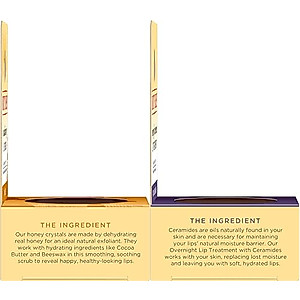 Burt’s Bees Conditioning Lip Scrub and Overnight Intensive Lip Treatment, With Ceramides, Exfoliates and Hydrates Lips 8 Hours, Natural Origin, 2 Jars, 0.25 oz