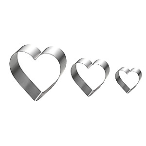 Heart Cake Mold Ring Set-4/6/8 Inch Large Heart Cookie Cutter Pancake Mold Stainless Steel