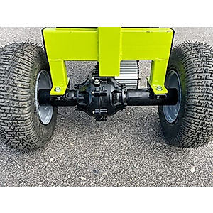 Tow Tuff TMD-35ETD8 Versatile Adjustable 3500 Lbs Capacity Variable Ball Height Electric Utility Dolly for Boats, Cargo Trailers, and More, Green, 3rd Wheel, Step for Leverage, Travels 1.5 MPH