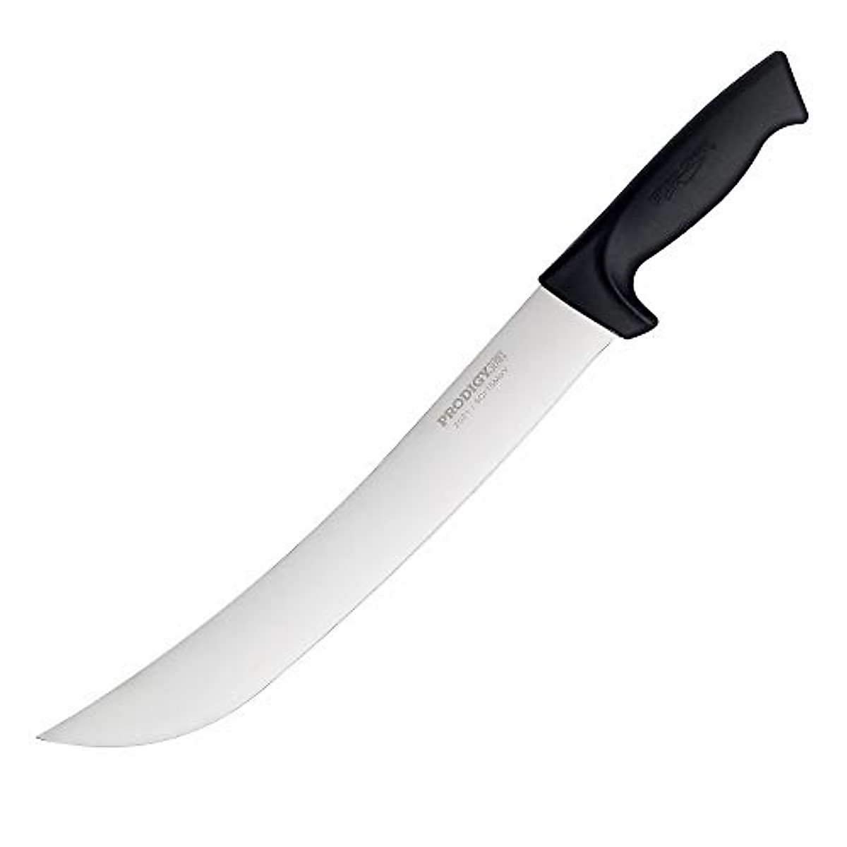 Ergo Chef Prodigy Series 12-Inch Cimeter - Curved High Carbon Stainless Steel Blade - Breaking Knife - Butcher's Meat Knife, Ergonomic Non-Slip Handle, Black