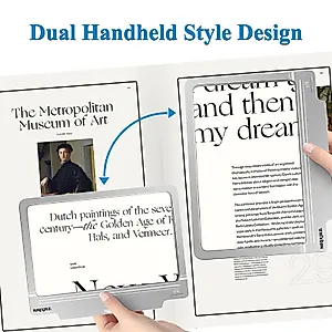 4X Magnifying Glass with 36 Adjustable LED Lights Provide Full-Page Viewing Area Evenly Lit Perfect for Low Vision Person and Seniors