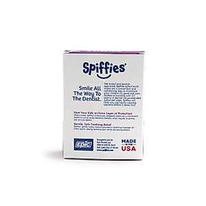 Spiffies Baby Oral Care Tooth Wipes - Gum & Teeth Wipe Tissues for Teething Relief & Cleaning Infant & Toddler Teeth - Baby Tooth Wipes w/Xylitol for Ages 0-12 Months & Up (Grape, 20 Count, 3 Pack)