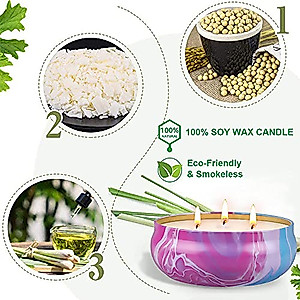 Large Citronella Candle Outdoor, Soy Wax Scented Candle Set 3 Wick | Aromatherapy Candle Bulk for Home Patio Yard Garden Camping BBQ