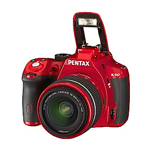Pentax K-50 16MP Digital SLR Camera Kit with DA L 18-55mm WR f3.5-5.6 and 50-200mm WR Lenses (Red)