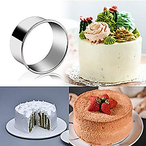 5 Piece Stainless Steel Round Cookie Cutter Set, Biscuit Plain Edge Round Pastry Donut Doughnut Cutters in Graduated Sizes Shape Molds (5 PCS Cookie Cutter)