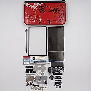 Full Housing Case Cover Shell with Buttons Kit Replacement Parts for 3DS XL / 3DS LL Game Console-Custom Red