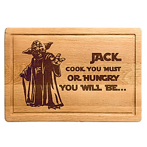 Star Personalized Cutting Board, Yod a Board Cook You Must or Hungry Will Be, Fathers Day or Birthday Gift, Custom Engraved Charcuterie Board, Star Sign Wars, Customizable Gift for Men, Dad