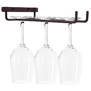 MOCOUM 4 Pack Wine Glass Holder Rack Stemware Rack,Wine Glass Hanging Rack Wire Wine Glass Organizer Storage Hanger for Cabinet Kitchen Bar