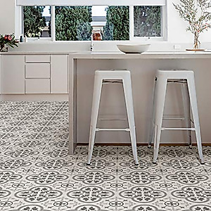 FloorPops FP2953 Remy Peel & Stick Floor Tiles, Grey