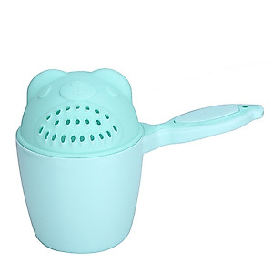 GLOGLOW (Pack of 2) Shampoo Rinse Cup Waterfall Shampoo Rinser for Kids, Multifunction Cute Washing Baby Hair Rinse Cup Safe Cartoon Shower Shampoo Bathing Flusher Protection Tool (Green)