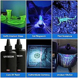 Vansky X7 Pro 365nm UV Light Blacklight Flashlights: LED Black Light Flashlite Professional Ultraviolet Flashlight Pet Urine Detector for Dog Cat, Resin Curing and Rock Hunting(Batteries are Included)