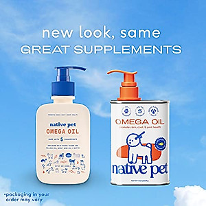 Native Pet Omega Oil for Dogs - Dog Fish Oil Supplements with Omega 3 EPA DHA - Supports Itchy Skin + Mobility - Omega 3 Fish Oil for Dogs Liquid Pump is Easy to Serve - a Fish Oil Dogs Love! (8 oz)