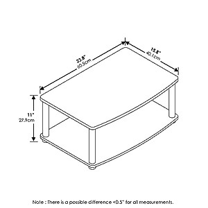 Furinno Turn-N-Tube No Tools 2-Tier Elevated TV Stand, Plastic Round Tubes, Dark Walnut