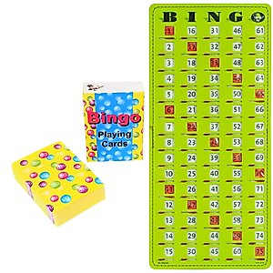 MR CHIPS Jam-Proof Green Master Board Bingo Card Slide with Shutters Plus Deck of Calling Cards
