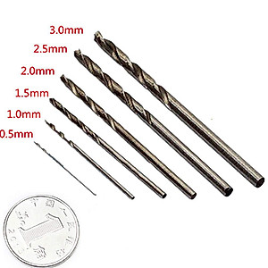 mogen886 10Pcs/Set 0.3mm-3mm Micro HSS Spiral Twist Drill Bits Set Mini Drilling Tool Silver 0.9mm