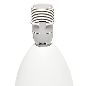 Simple Designs LT2009-OFF Mini Egg Oval Ceramic Table Desk Lamp, Off White , 5.51 x 5.51 x 9.45