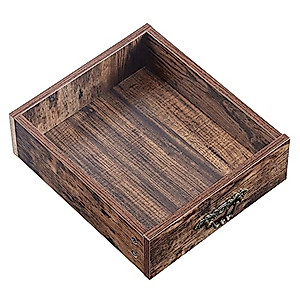 VECELO End Side Table, 27.6" Tall Nightstand with Drawer and Storage Shelf for Living Room,Bedroom, Set of 1, Brown+Black