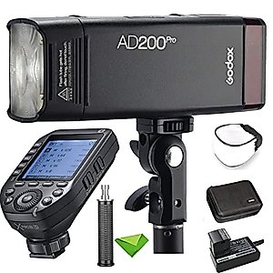 GODOX AD200 Pro AD200Pro w/XProII-S Trigger for Sony Cameras, TTL Flash 200Ws 2.4G Flash Strobe, 1/8000 HSS, 500 Full Power Flashes, 0.01-1.8s Recycling, 2900mAh Battery Pocket Flash Monolight