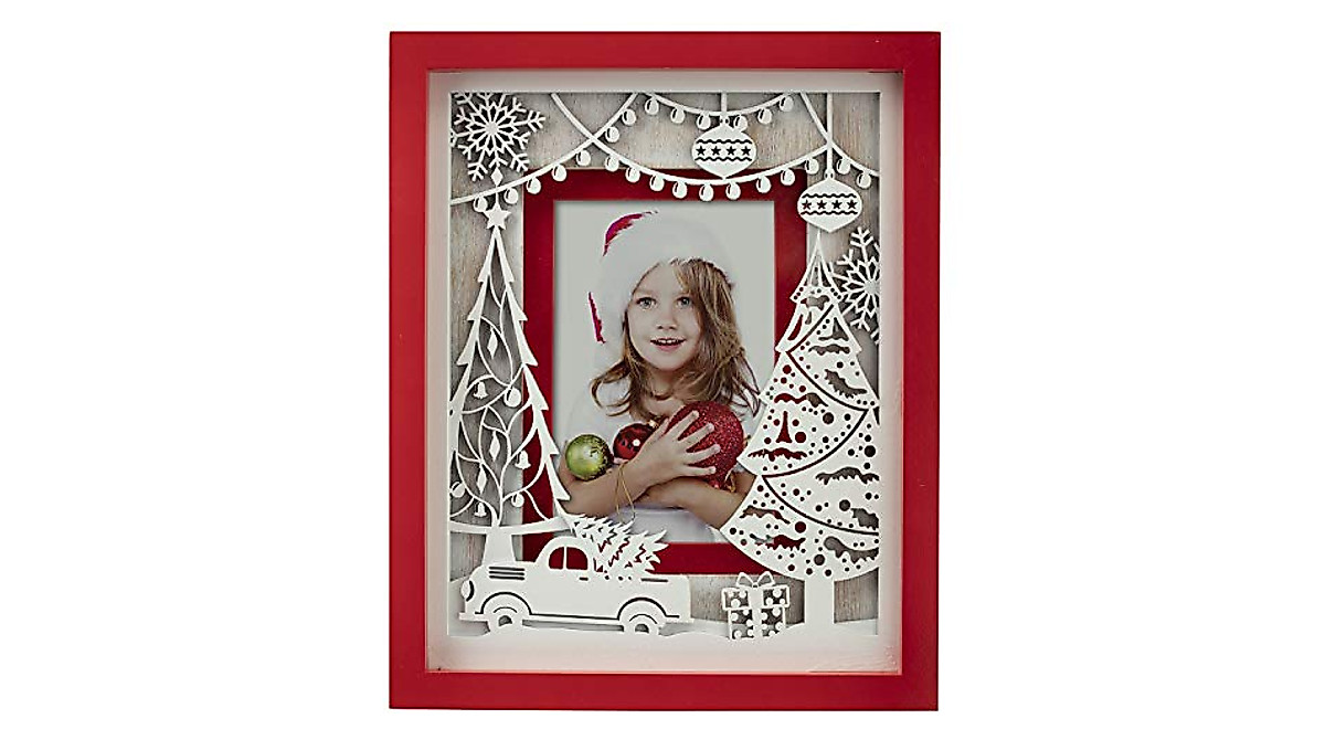 Christmas Tree Wooden Photo Frame - Rustic Holiday Decor