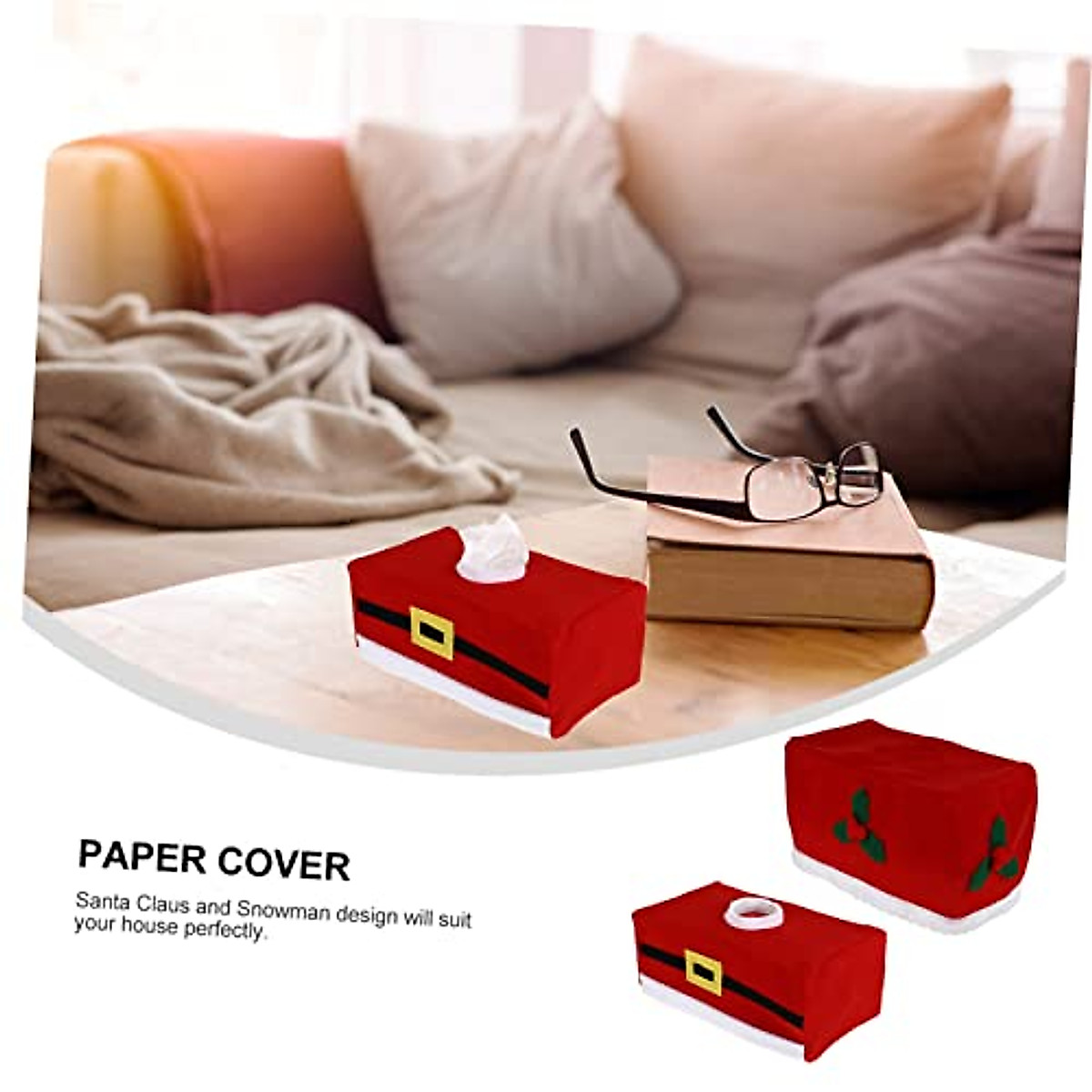 Ciieeo 2pcs Box Paper Cover Holder Holiday Toilet Paper Cover Christmas Paper Cover Drink Dispensers Red Paper Towel Holder Paper Towel Dispenser Paper Box for Christmas Storage Box Tray