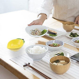 Kichvoe 4.7 * 3Inch Fruit Shaped Bowl Ceramic Lemon Shape Salad Bowl Decorative Snack Candy Nut Bowl Dessert Bowl Serving Plate for Home Kitchen