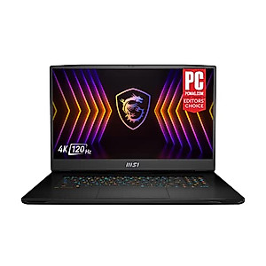 MSI Titan GT77 17.3" UHD 120Hz Gaming Laptop: Intel Core i9-12900HX RTX 3070 Ti 64GB DDR5 2TB NVMe SSD, Thunderbolt 4, USB-Type C, Cooler Boost Titan, Win11 Pro: Core Black 12UHS-008