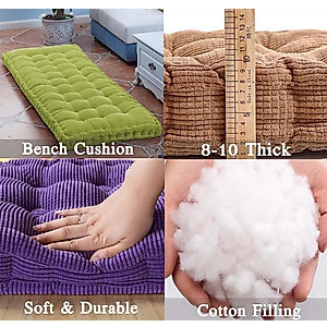 ZEaink Bench Cushion, Bench Seat Cushion for Outdoor Indoor Furniture, Indoor Window Cushion, 48/36/60/40 Inch,Soft and Comfortable,for Piano Benc,Patio,Garden,Bench Cushion(E,100x50cm/42x20in)