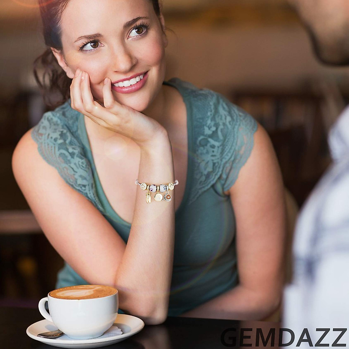 18K Yellow Gold Plated Dog Paw Print CZ Charm Pendant, 925 Sterling Silver Always in My Heart Puppy/Cat Pawprint Beads fit Pandora Bracelet, Gift for My First Mothers Day