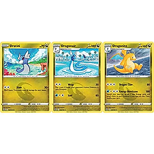 Dragonite 131/195- Silver Tempest - Pokemon Evolution Card Set - Rare 3 Card Lot