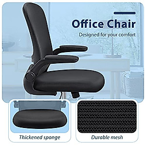VICTONE Office Chair Ergonomic Desk Chair Computer Task Mesh Chair High Back Swivel Rolling Chair with Lumbar Support and Flip-up Armrest, Black