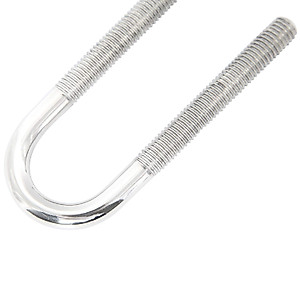NovelBee 2-Pack of Stainless Steel Bow Stern Eye Tie Down U Bolt with Nuts and Washers,Stock Dia.1/2" (Length:5-1/4")